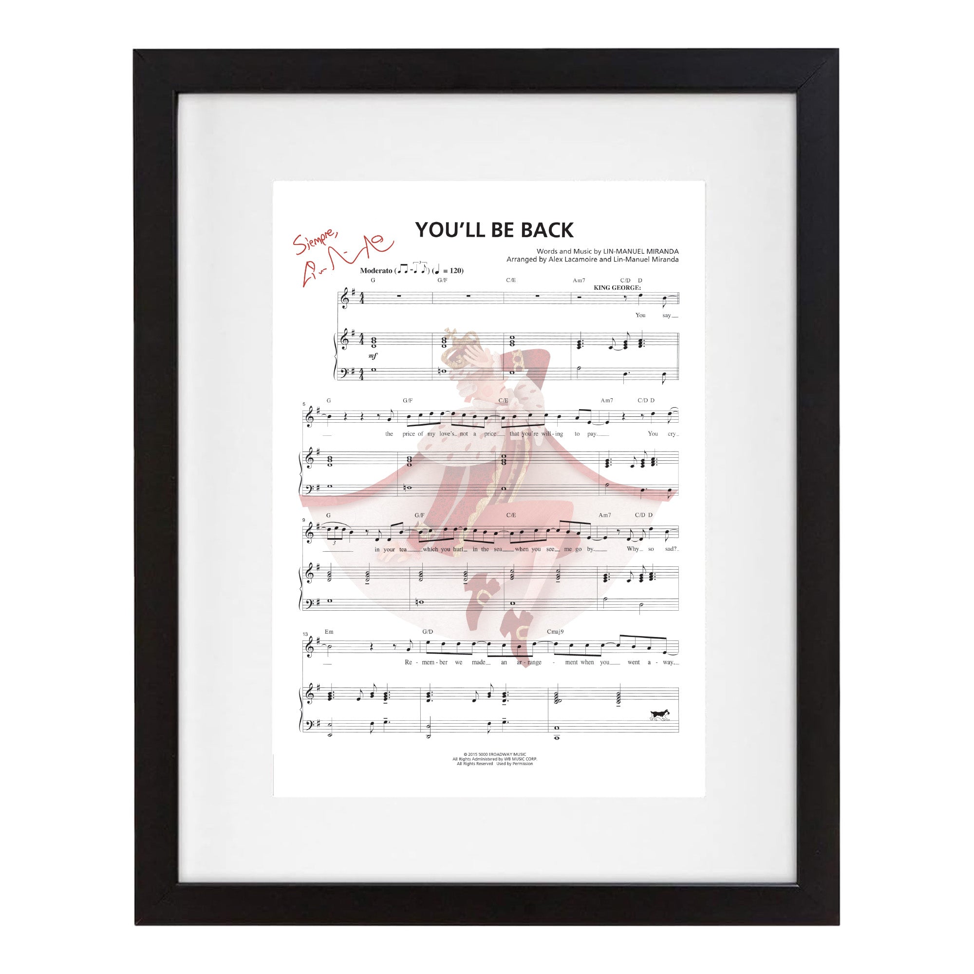 Hamilton "You'll Be Back" 8"x 10" Music Sheet – TeeRico by Lin-Manuel