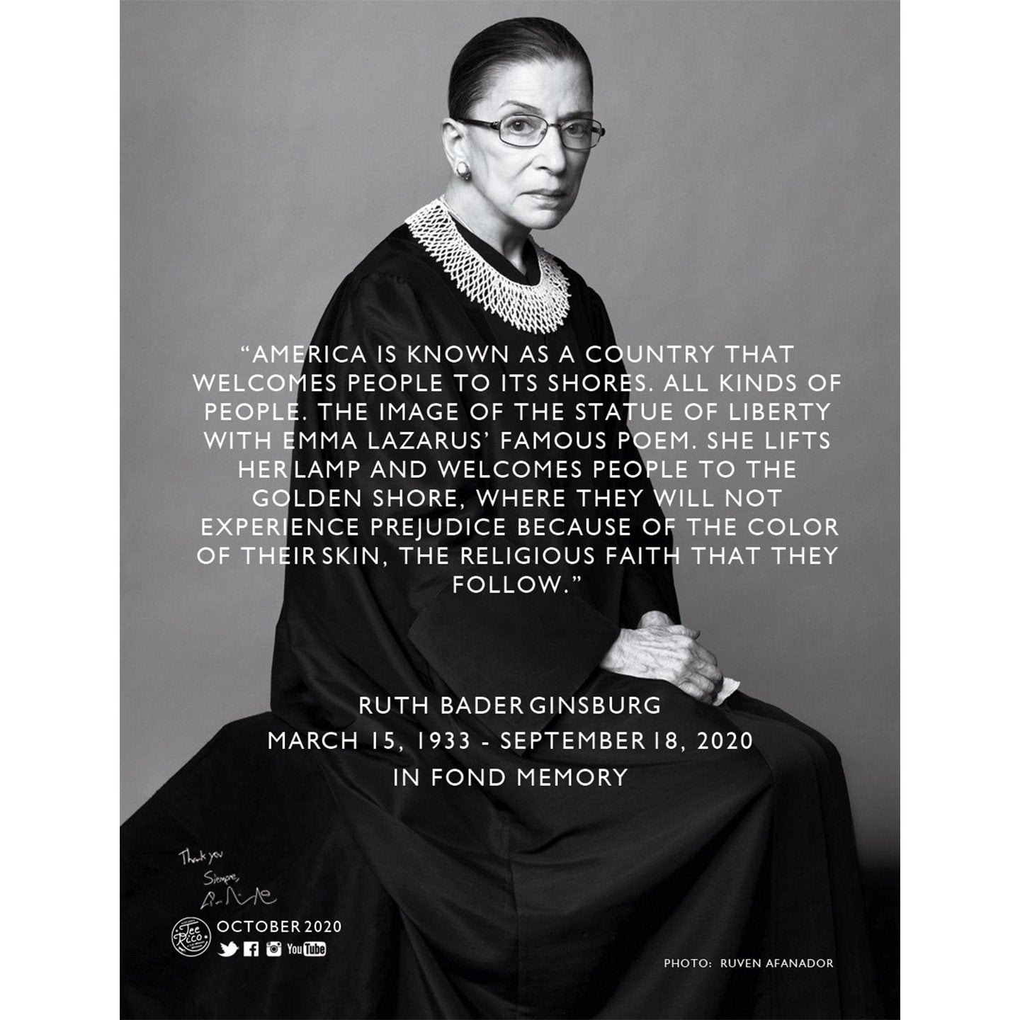 Lin-Manuel October '20 3X4 Thank You Card - RBG – TeeRico by Lin-Manuel