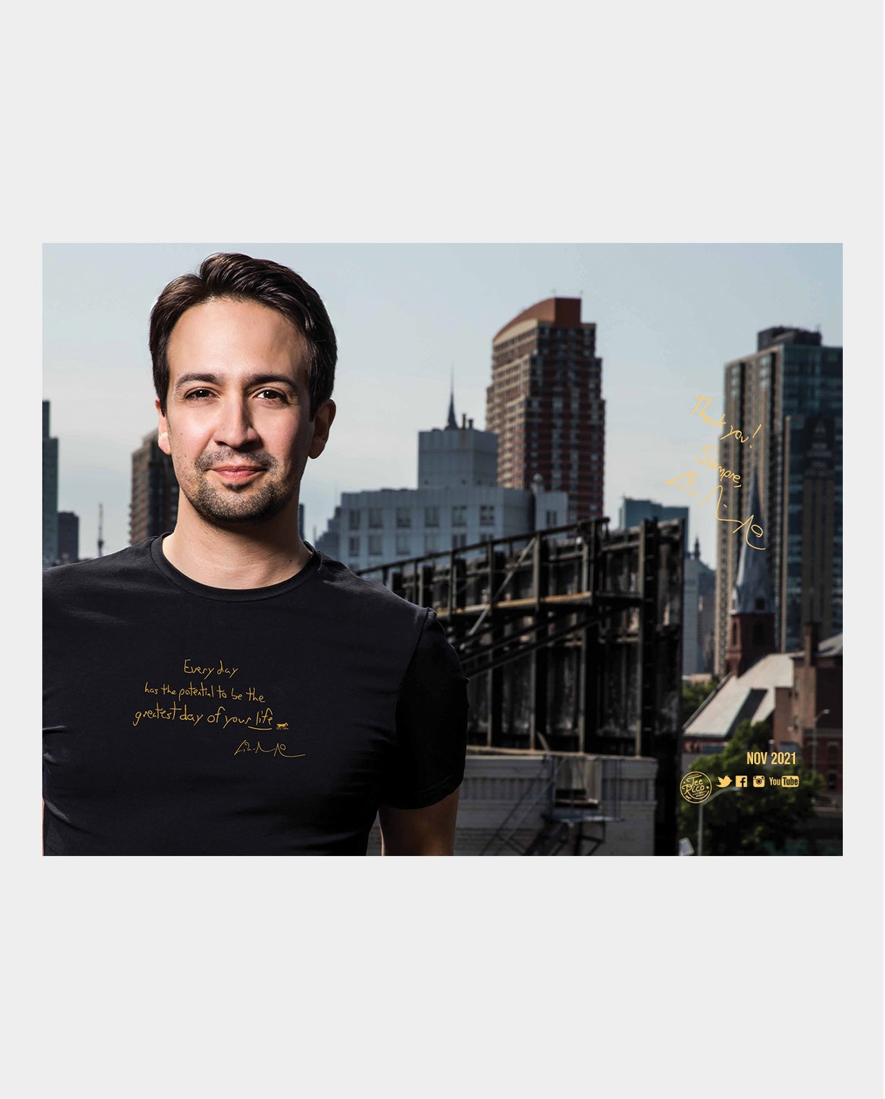 Lin-Manuel November '21 3X4 Thank You Card - Every Day – TeeRico by Lin ...